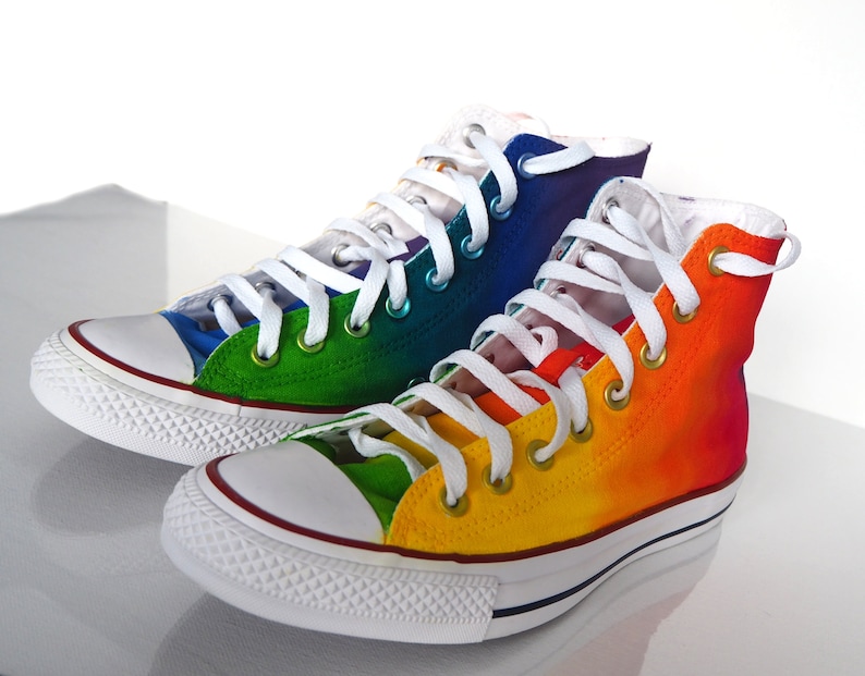 Custom Hand Painted Rainbow Shoes Rainbow Converse Pride - Etsy