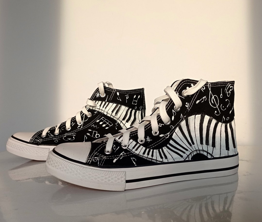 Custom Music Notes Shoes, Hand Painted Piano Shoes - Etsy