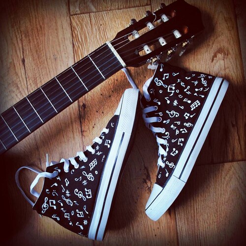 Custom Music Notes Shoes Hand Painted Piano Shoes - Etsy