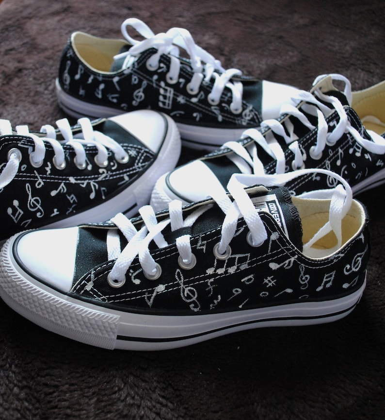 Custom Hand Painted Music Notes Shoes, Piano Shoes, Pianist Gift ...
