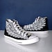 Hand-painted Black Angel Wings Shoes: Custom Feather Sneakers, Guardian ...