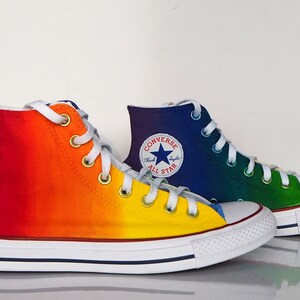 Custom Hand Painted Rainbow Shoes, Rainbow Color Sneakers - Etsy