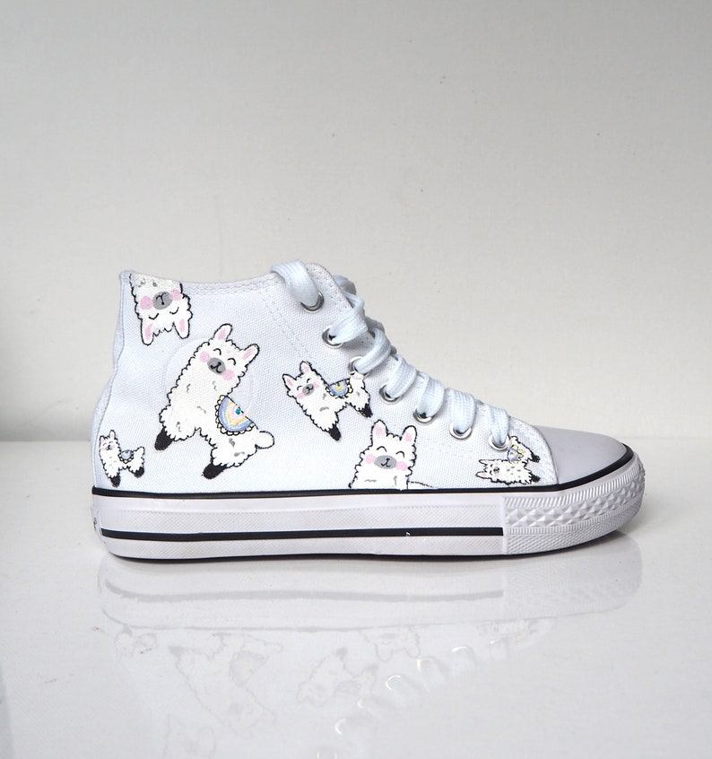 Custom Hand Painted Llama Shoes Alpaca Shoes Llama Converse | Etsy