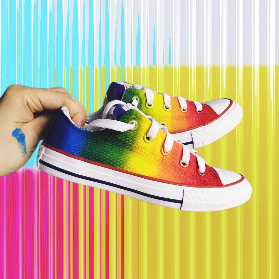 Custom Hand Painted Rainbow Shoes, Rainbow Sneakers - Etsy