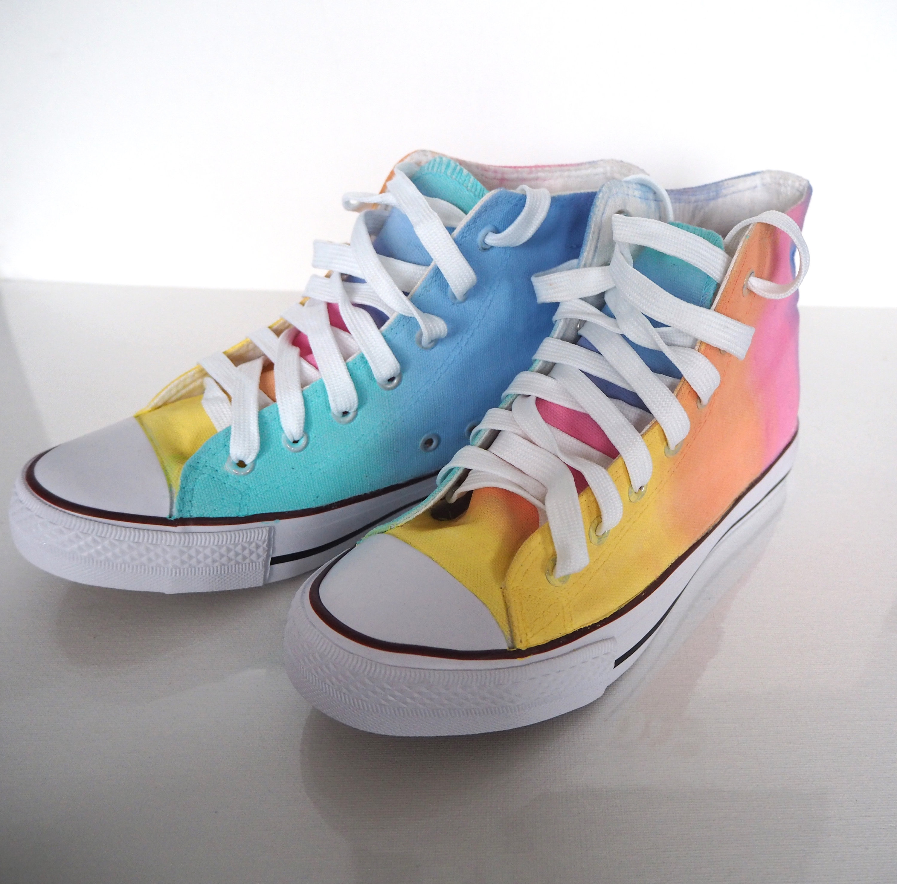 Pastel Rainbow Shoes – Hand-painted Colorfulsneakers for Women | Custom ...