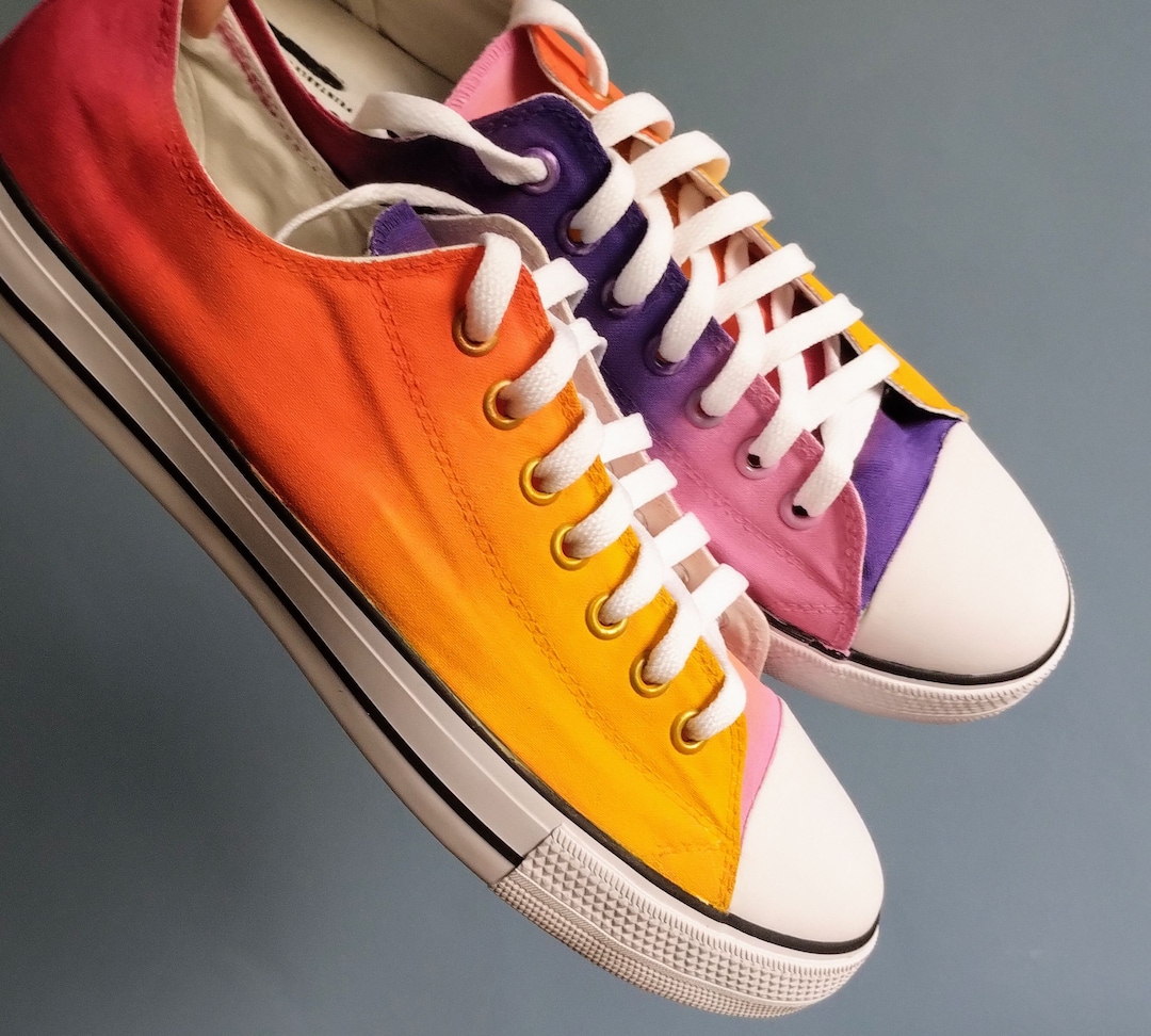 Custom Hand Painted Rainbow Shoes, Rainbow Sneakers - Etsy