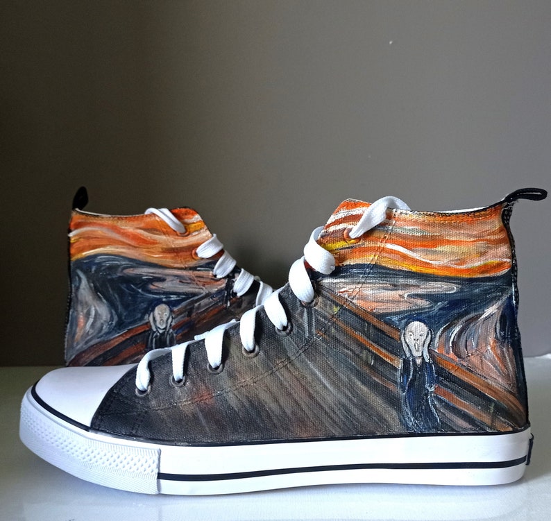 Custom Edvard Munch the Scream Shoes Hand Painted the Scream - Etsy