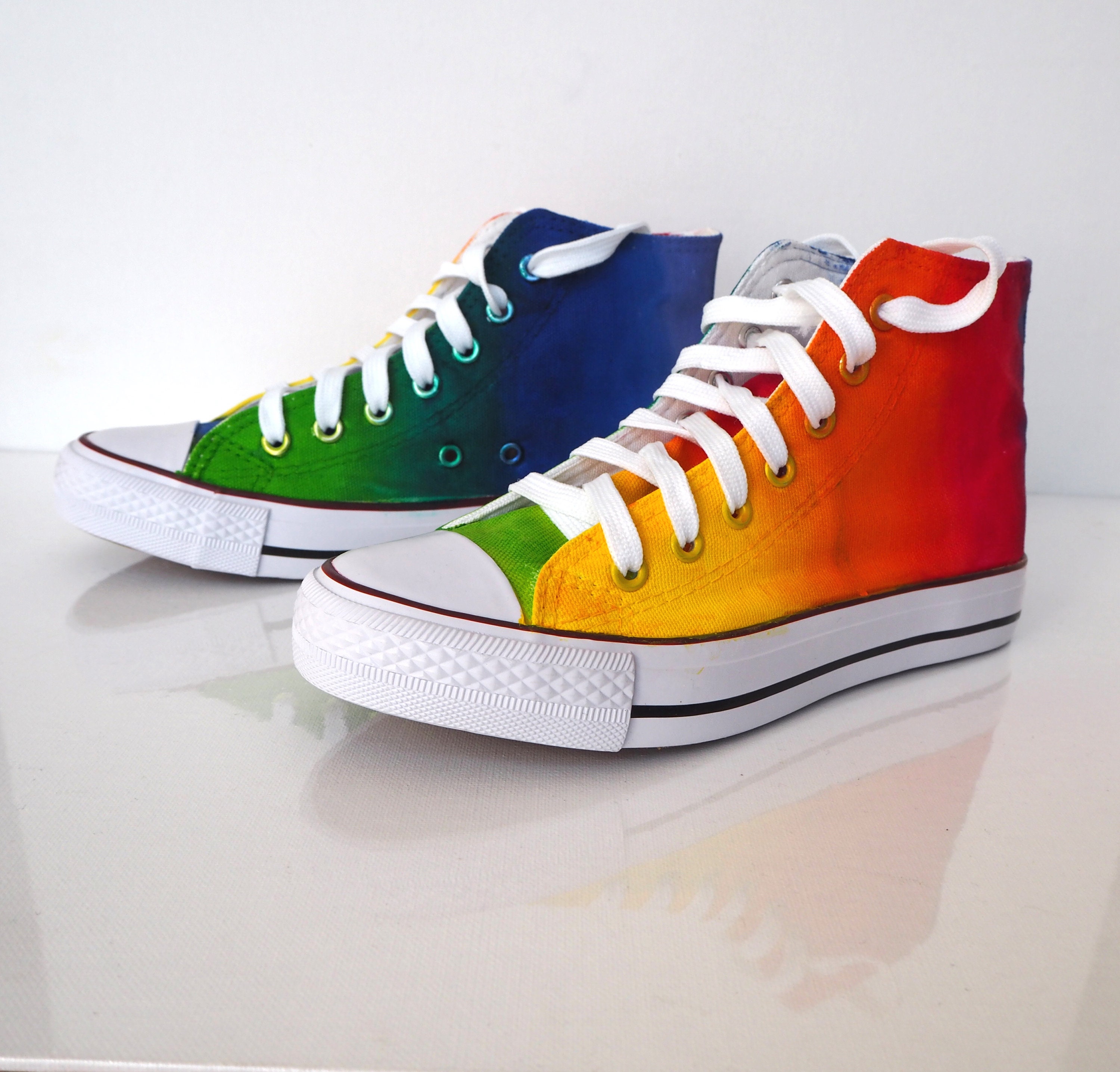 Custom hand painted rainbow shoes rainbow Converse custom | Etsy