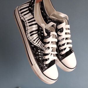 Hand-painted Piano Key Sneakers – Custom Music Lover Shoes, Gift for ...