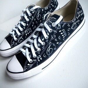 Custom Hand Painted Music Notes Shoes, Piano Shoes, Pianist Gift ...