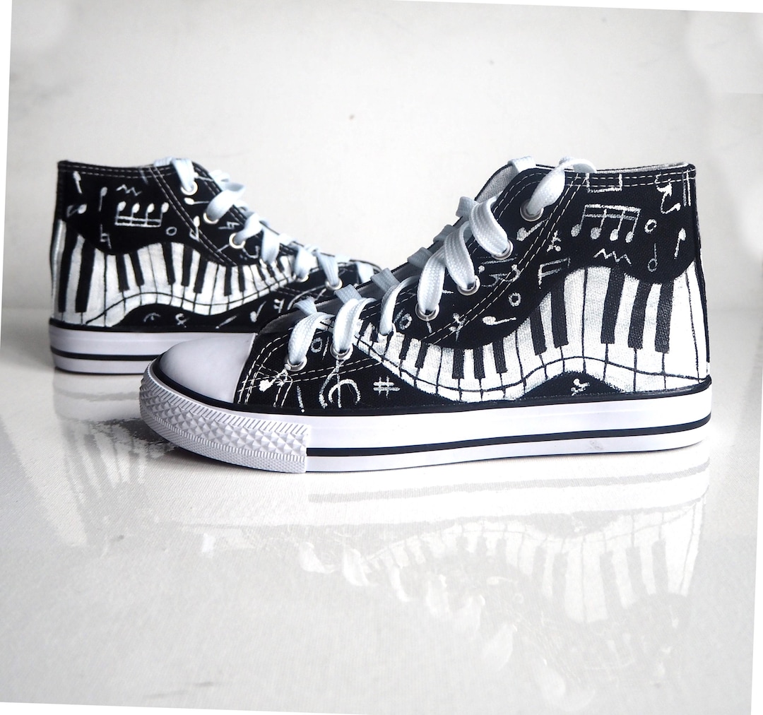 Custom Music Notes Shoes, Hand Painted Piano Shoes - Etsy UK