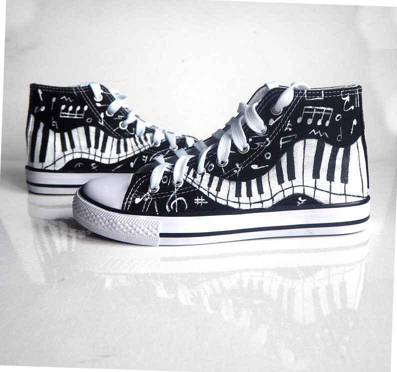Custom Music Notes Shoes, Hand Painted Piano Shoes - Etsy