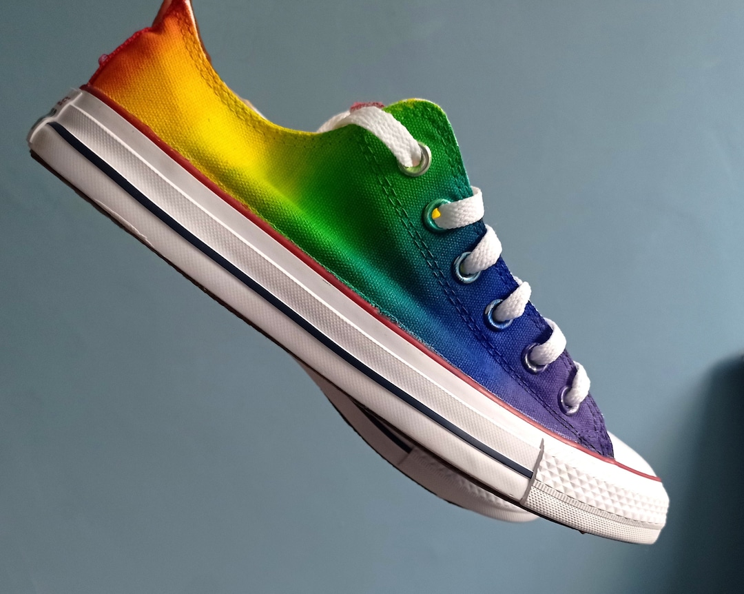 Custom Hand Painted Rainbow Shoes, Rainbow Sneakers - Etsy
