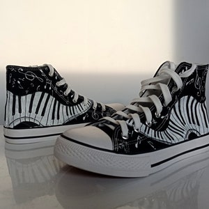 Custom Music Notes Shoes, Hand Painted Piano Shoes - Etsy