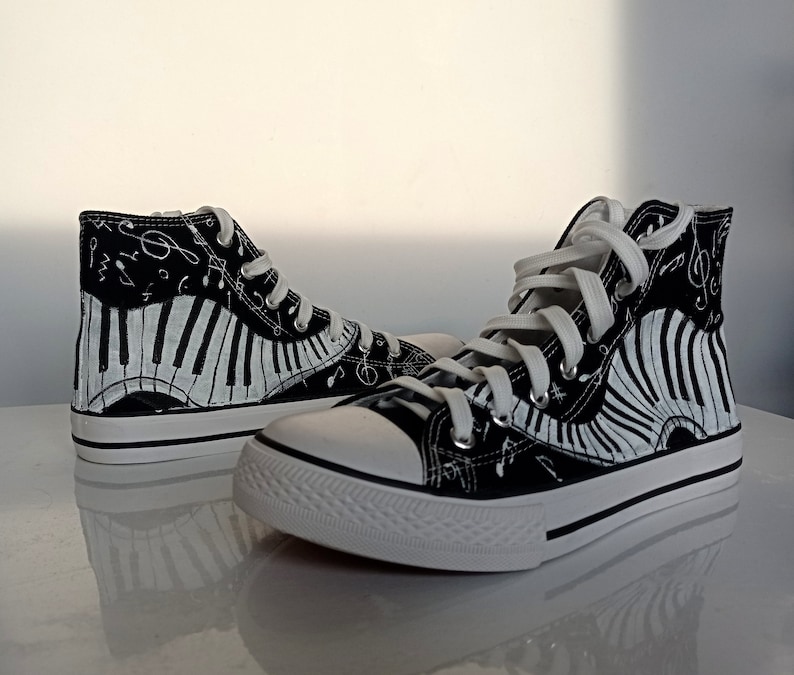 Custom Music Notes Shoes Hand Painted Piano Shoes - Etsy