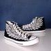 Hand-painted Black Angel Wings Shoes: Custom Feather Sneakers, Guardian ...