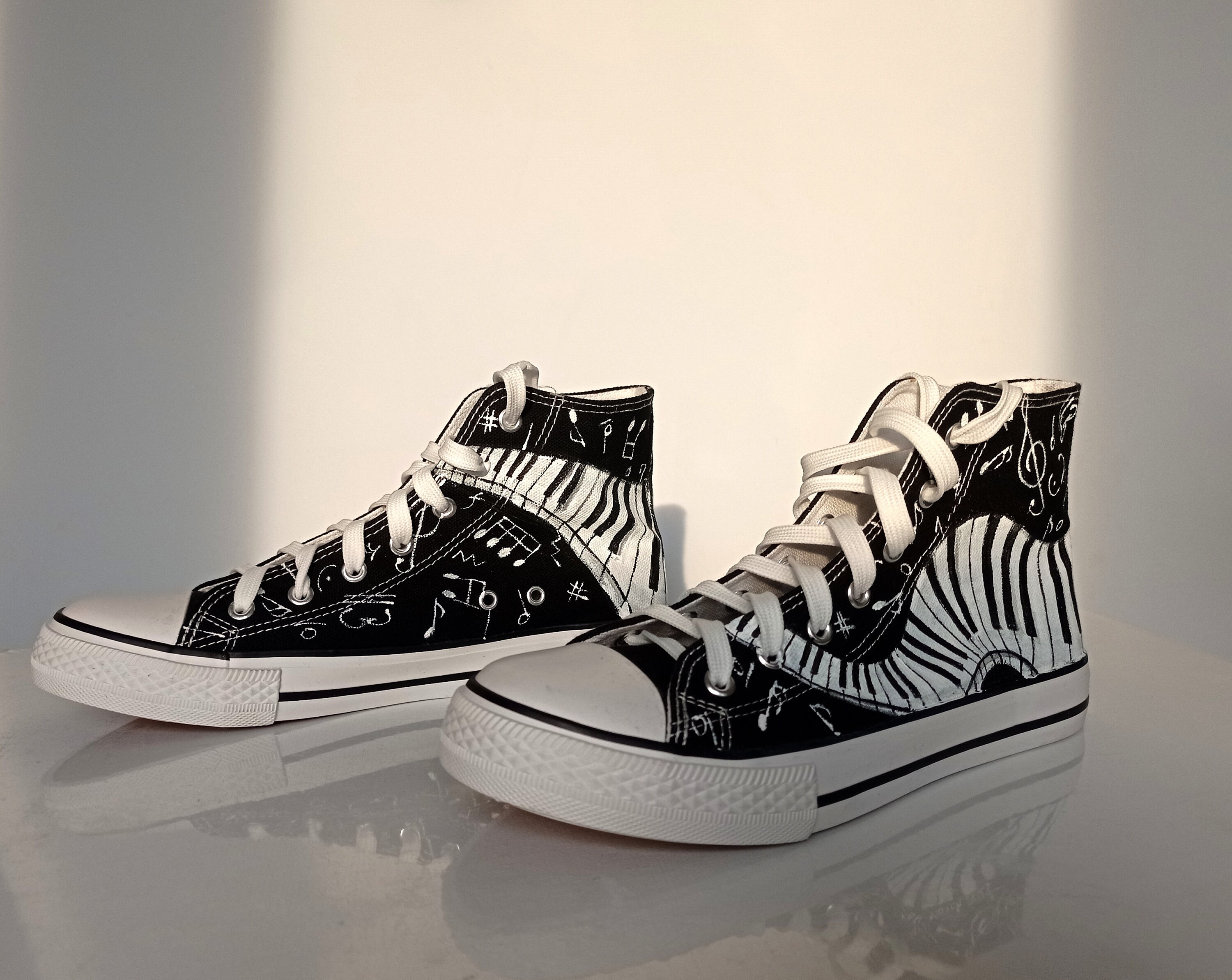 Custom Music Notes Shoes, Hand Painted Piano Shoes - Etsy