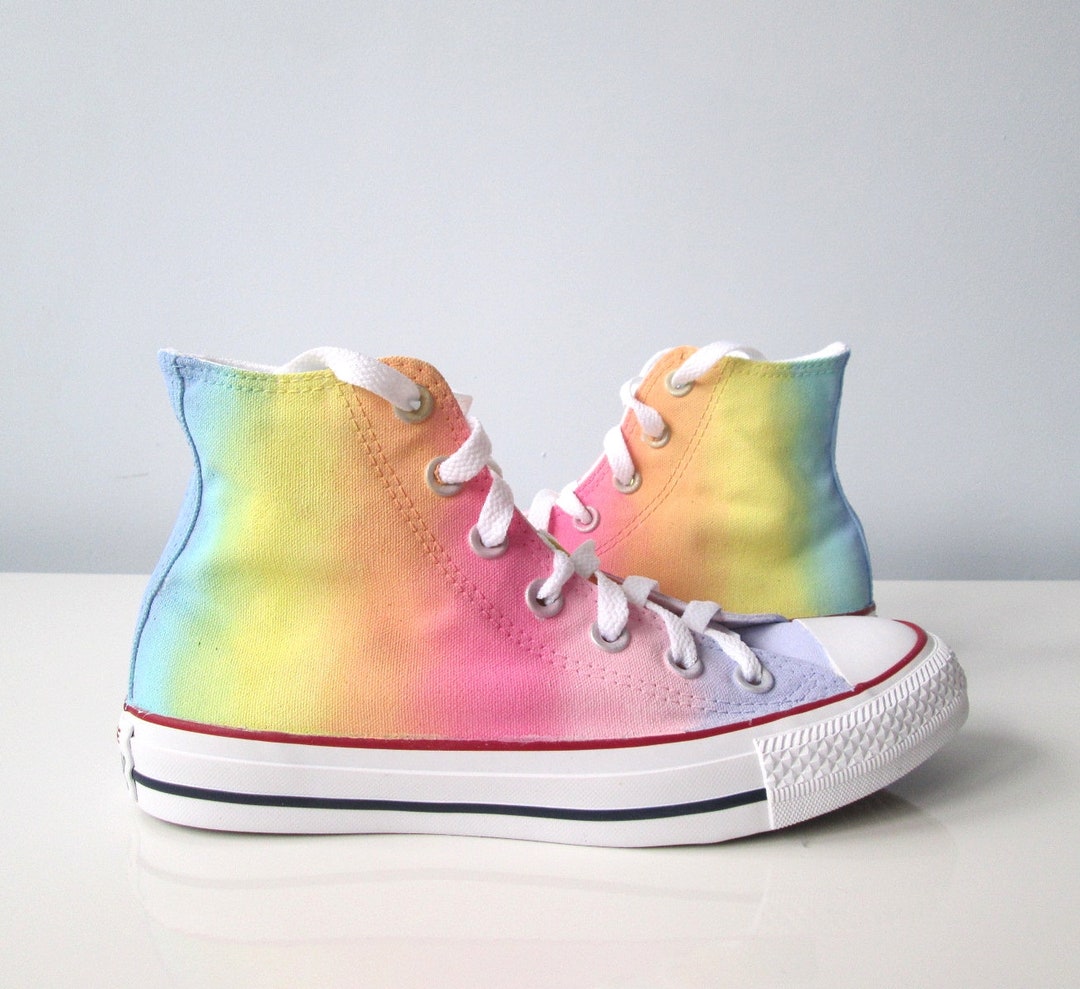 Hand-painted Pastel Rainbow Sneakers: Custom Pastel Canvas Shoes - Etsy