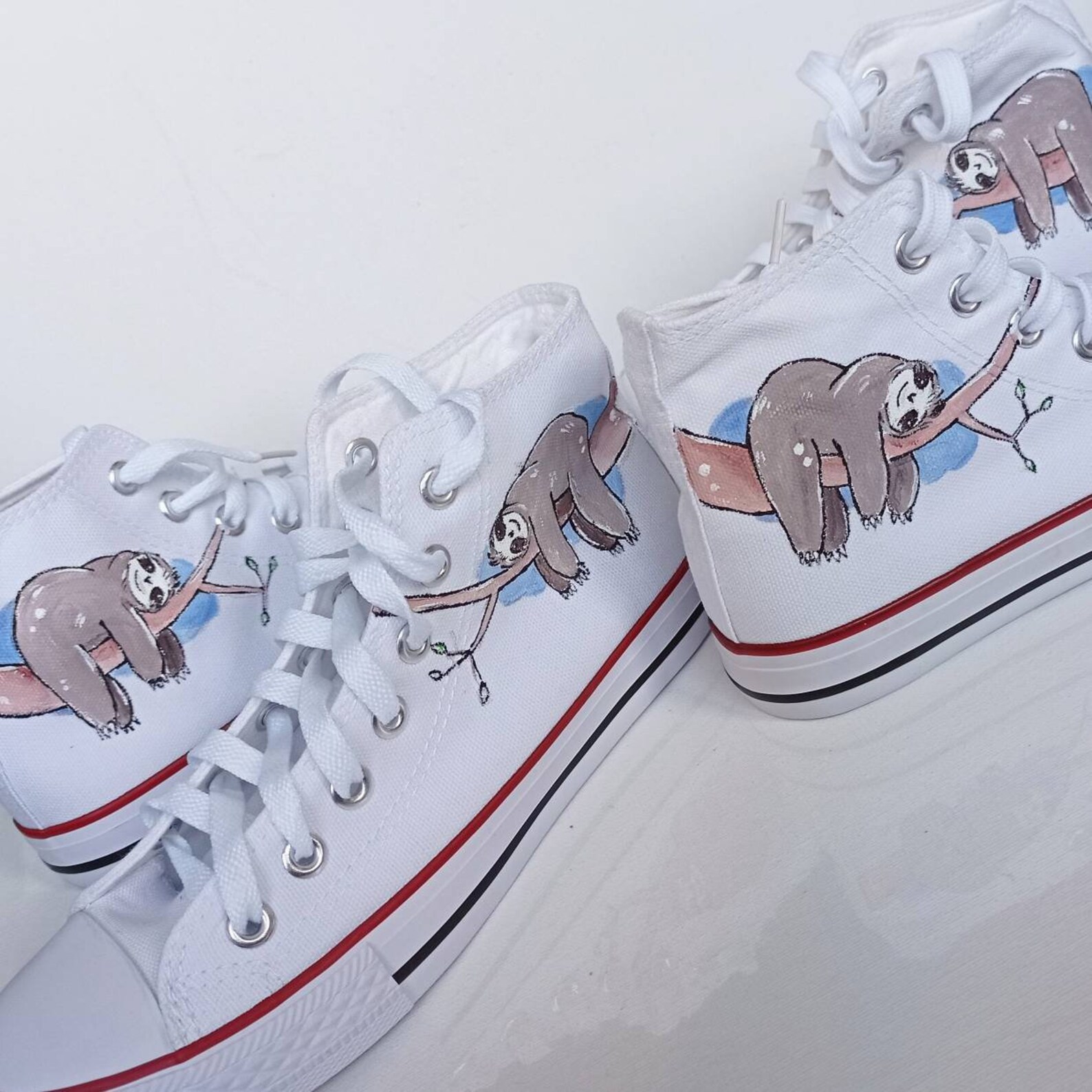 Custom Hand Painted Sloth Shoes Cute Sloth Sneakers Spirit - Etsy
