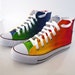 Custom Hand Painted Rainbow Shoes, Rainbow Sneakers - Etsy