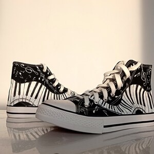 Custom Music Notes Shoes, Hand Painted Piano Shoes - Etsy