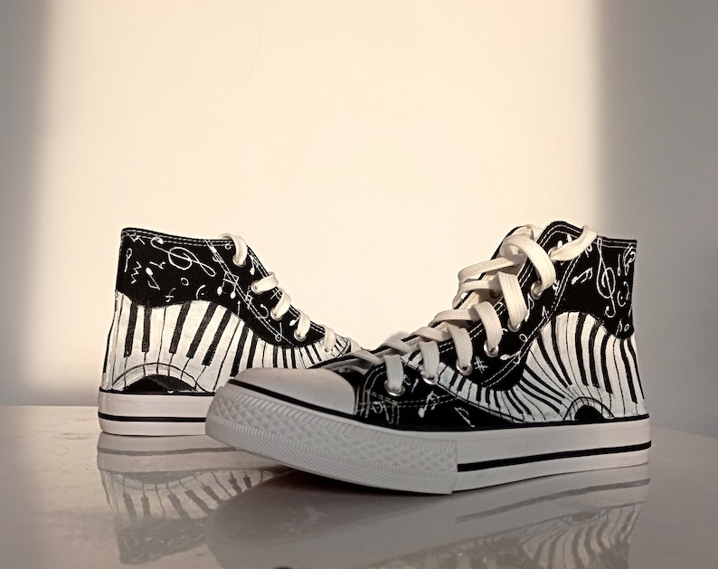 Custom Music Notes Shoes, Hand Painted Piano Shoes - Etsy