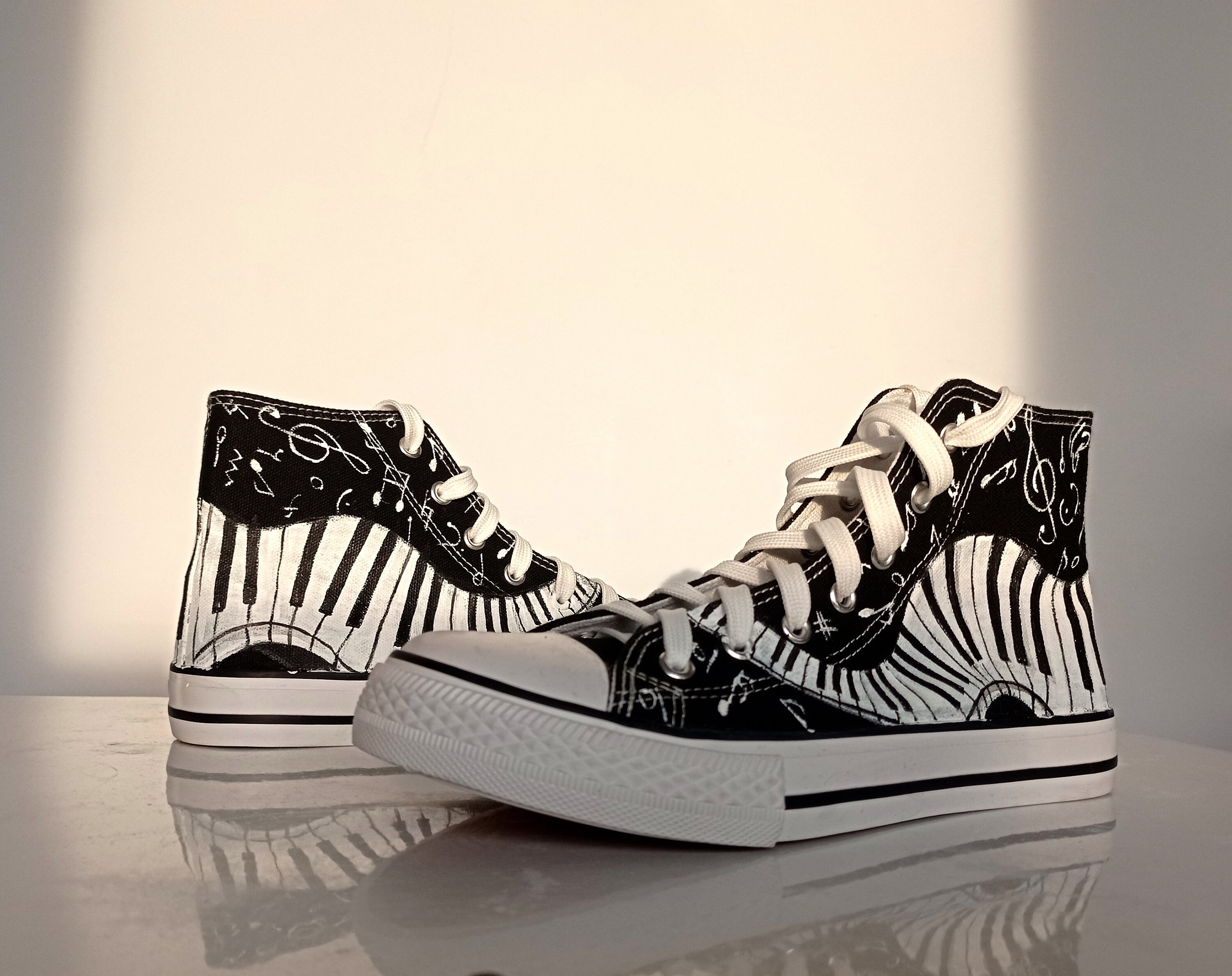 Custom Music Notes Shoes, Hand Painted Piano Shoes - Etsy