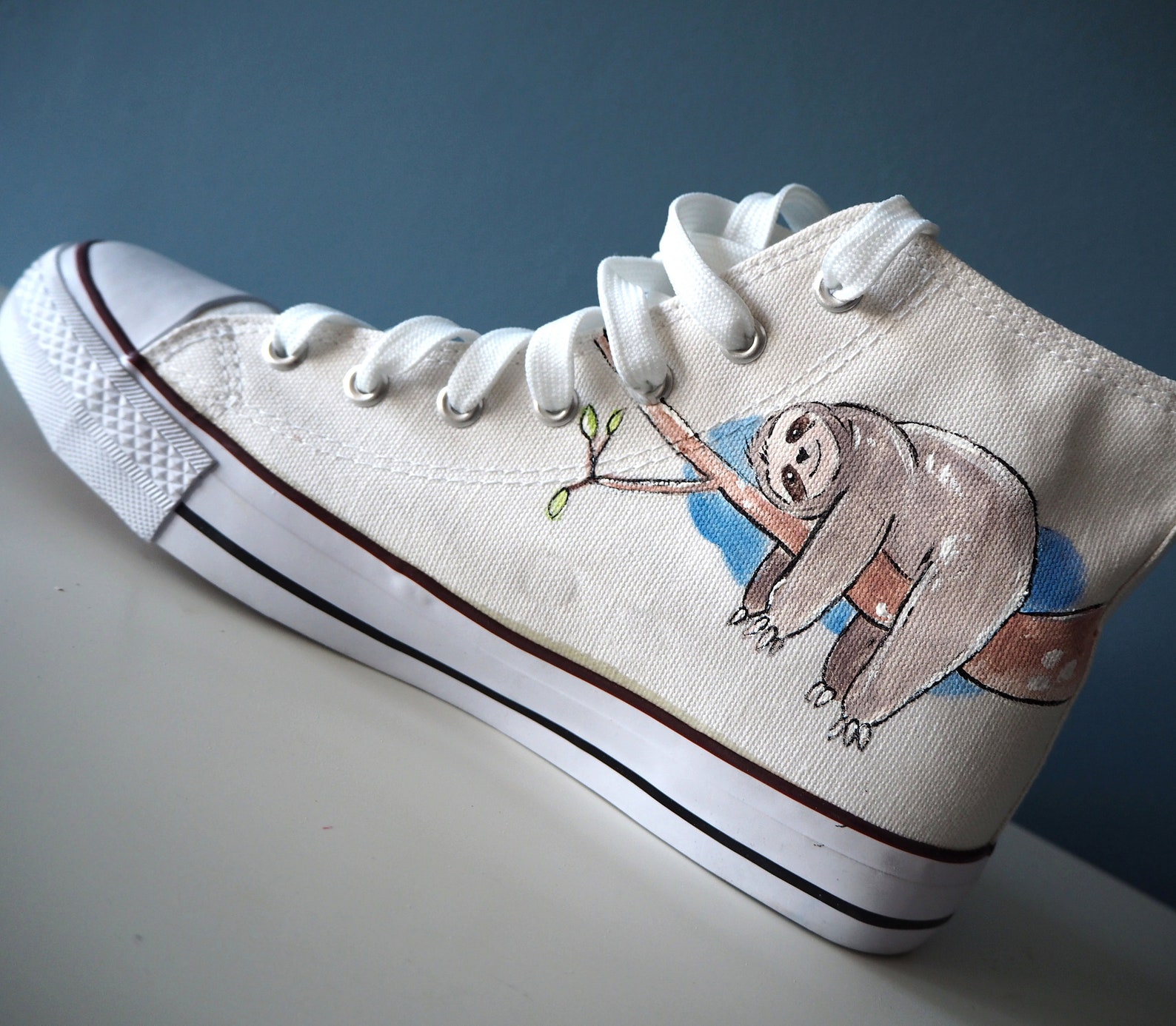 Custom Hand Painted Sloth Shoes Cute Sloth Sneakers Spirit - Etsy