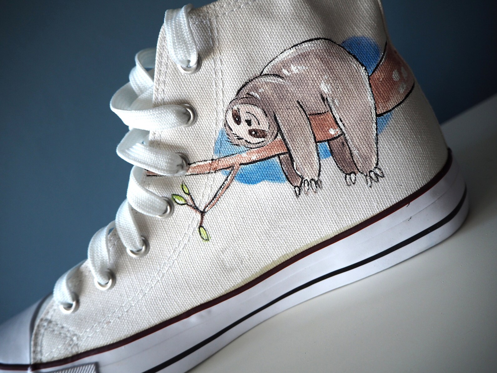 Custom Hand Painted Sloth Shoes Cute Sloth Sneakers Spirit - Etsy