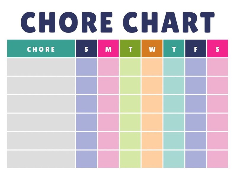 Kid’s Chore Chart - Etsy