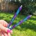 Purple and Teal Custom Glitter Pens, Glitter Refillable Gel Pen, Swirl ...