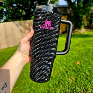 30oz Black and Pink Stanley I Stanley I Rhinestone Stanley - Etsy