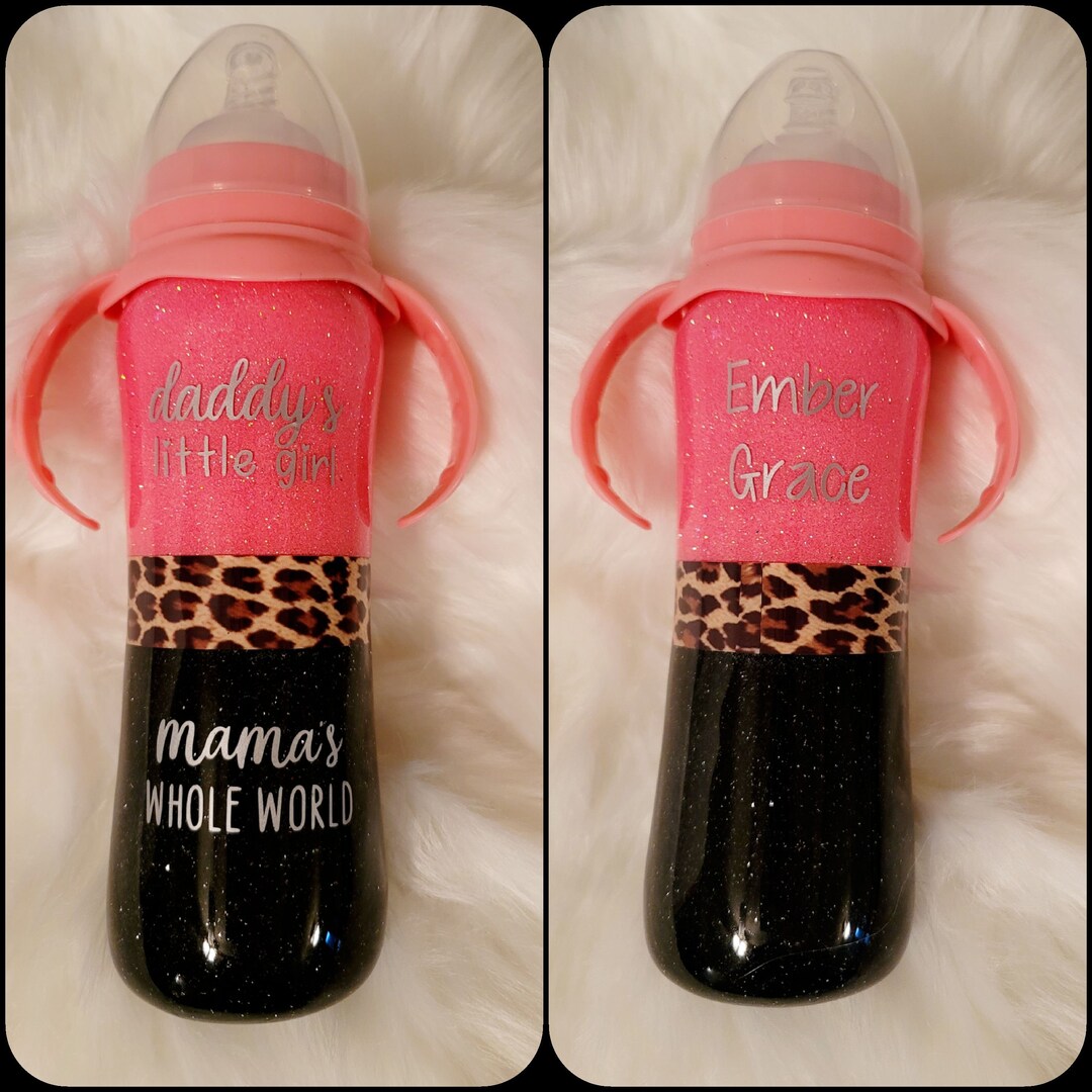 Pink Baby Bottle I 3 Color Baby Bottle I Leopard Bottle I - Etsy