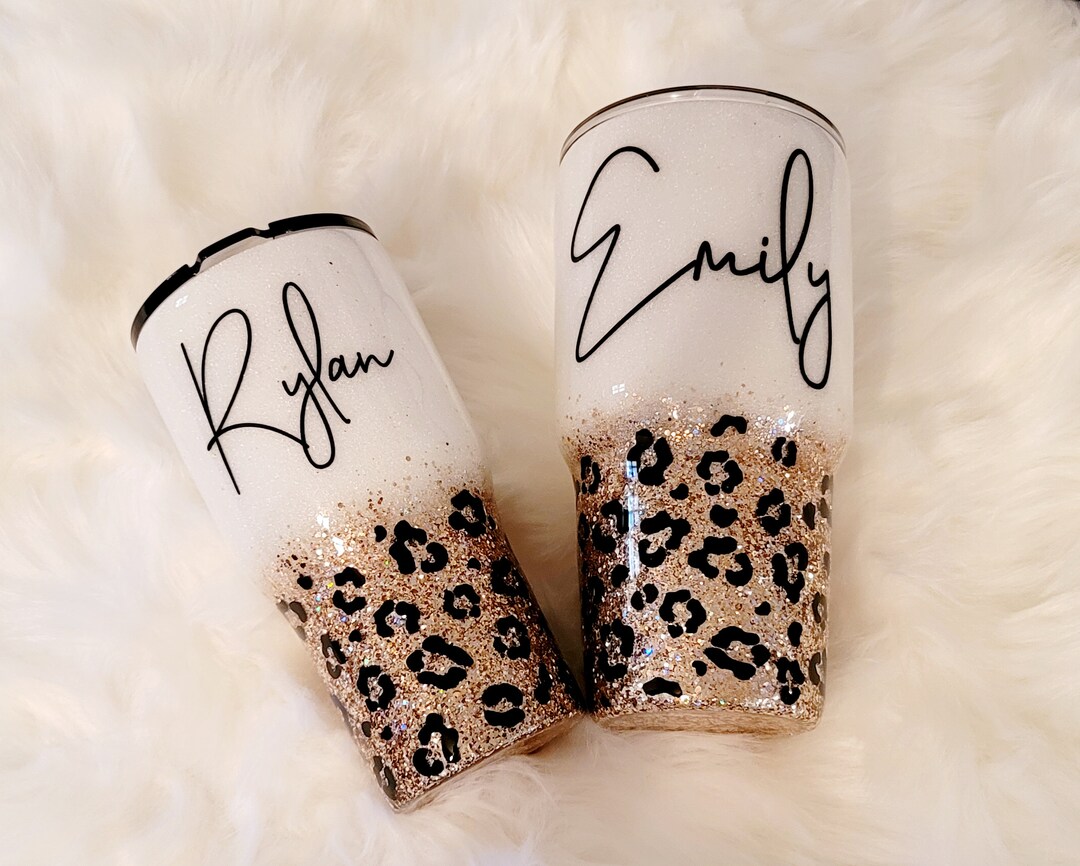 Cheetah Print Ombré Glitter Tumbler, Glitter Tumbler, Cheetah Print ...