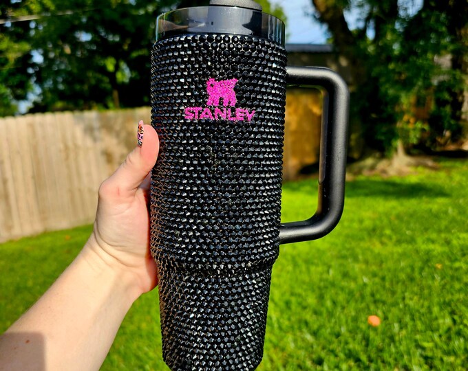 30oz Black and Pink Stanley I Stanley I Rhinestone Stanley - Etsy