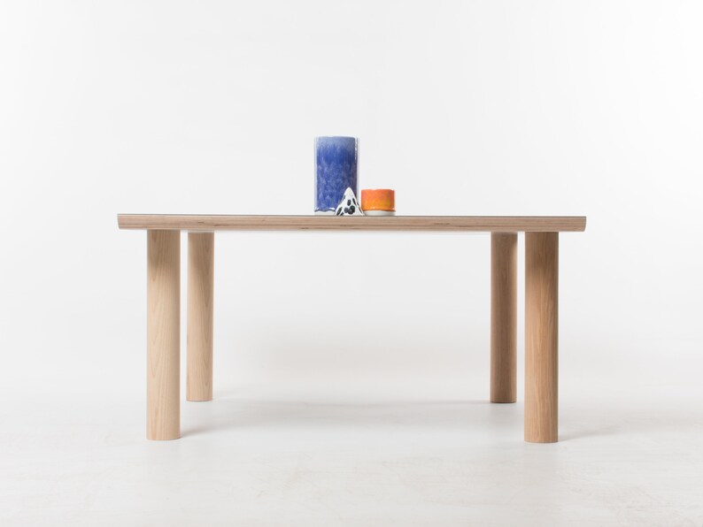 Kyoto Forbo Coffee Table // Floor Dining / Work / Solid Ash Dowel Legs ...