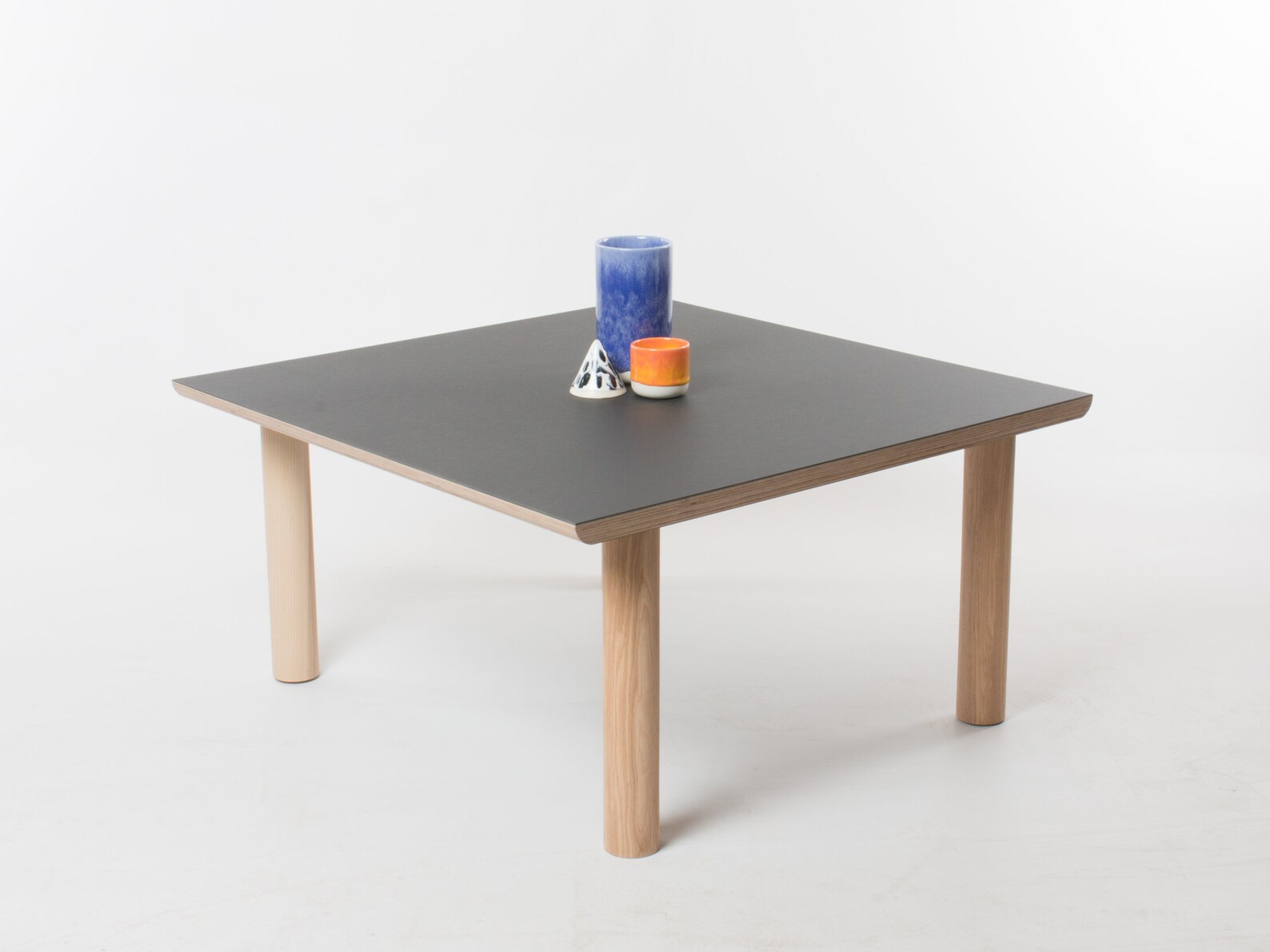 Kyoto Forbo Coffee Table // Floor Dining / Work / Solid Ash Dowel Legs ...