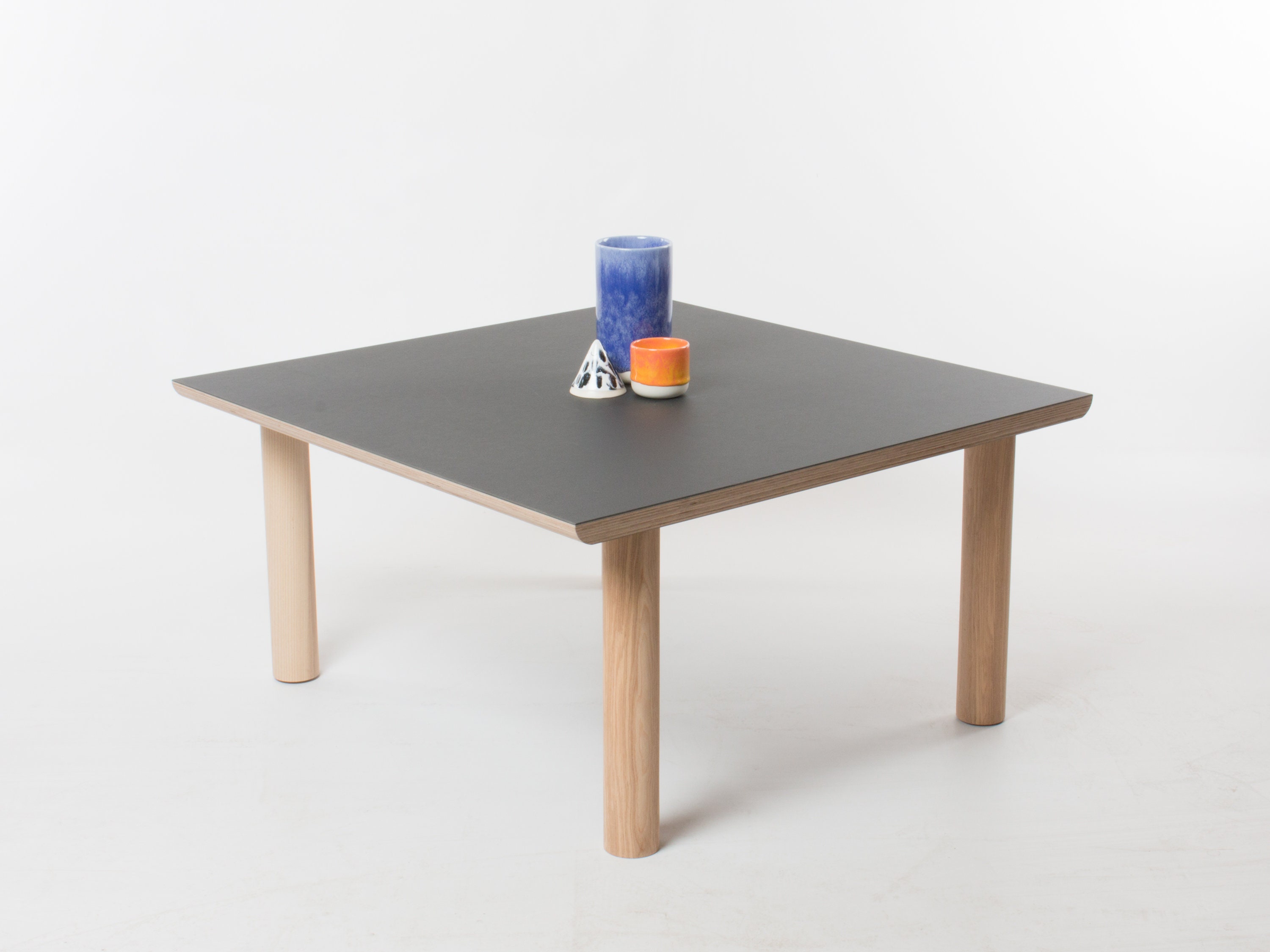 Kyoto Forbo Coffee Table // Floor Dining / Work / Solid Ash Dowel Legs ...