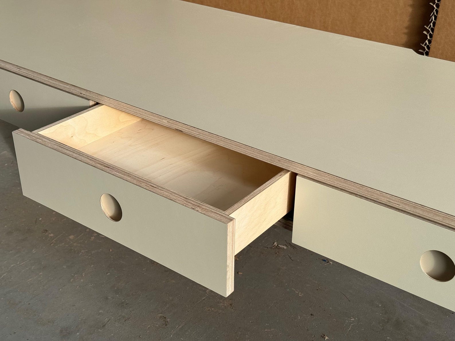 Taisho Wide Desk // 4 Drawer - Workstation - Laminated Baltic Birch ...