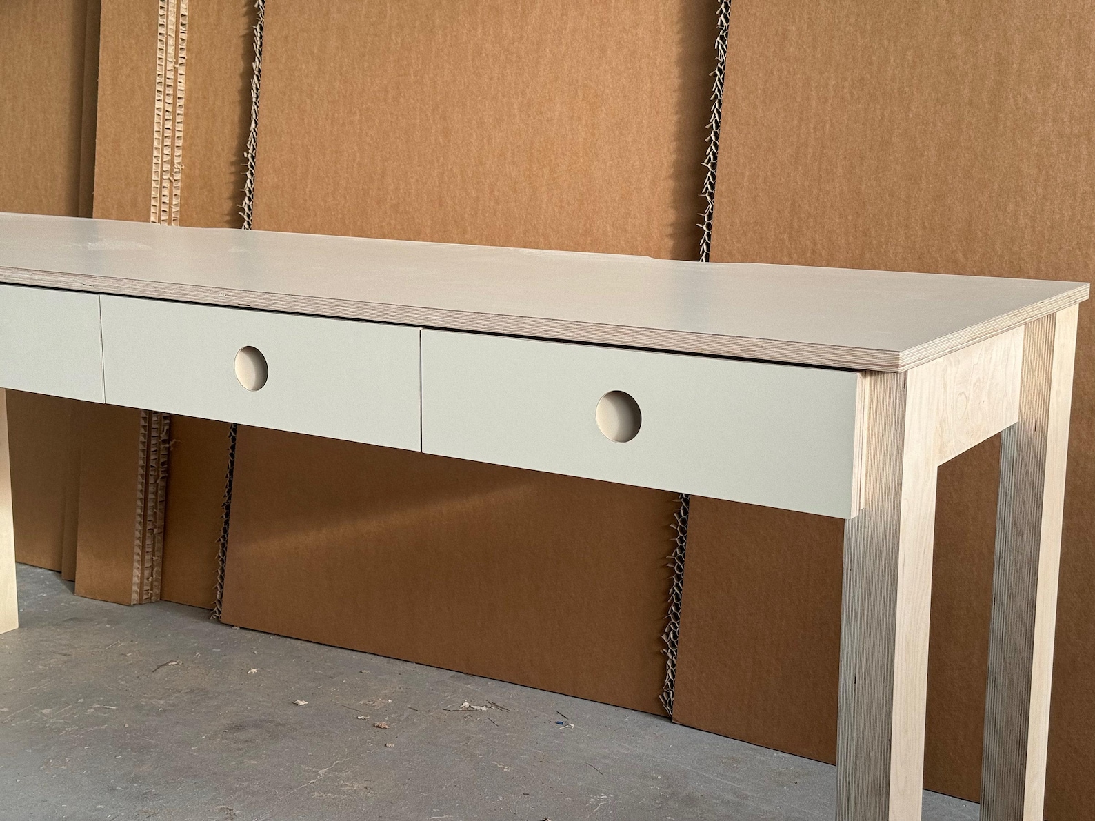 Taisho Wide Desk // 4 Drawer - Workstation - Laminated Baltic Birch ...