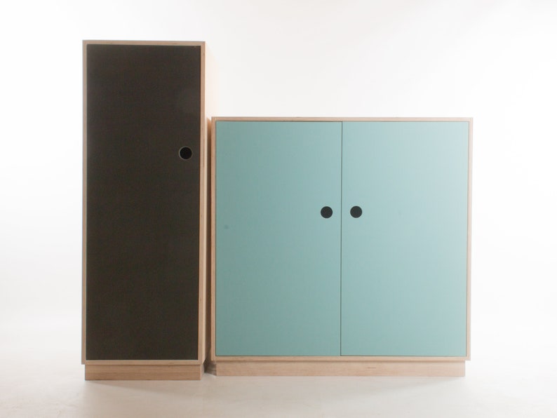 Osaka Forbo Cabinet 2 Wardrobe // Storage Cupboard Birch Plywood / Lino ...