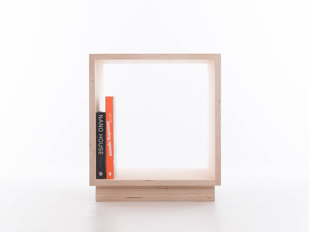 Box Side Table // Ash Feet / Plywood Plinth / Wheels - Baltic Birch ...