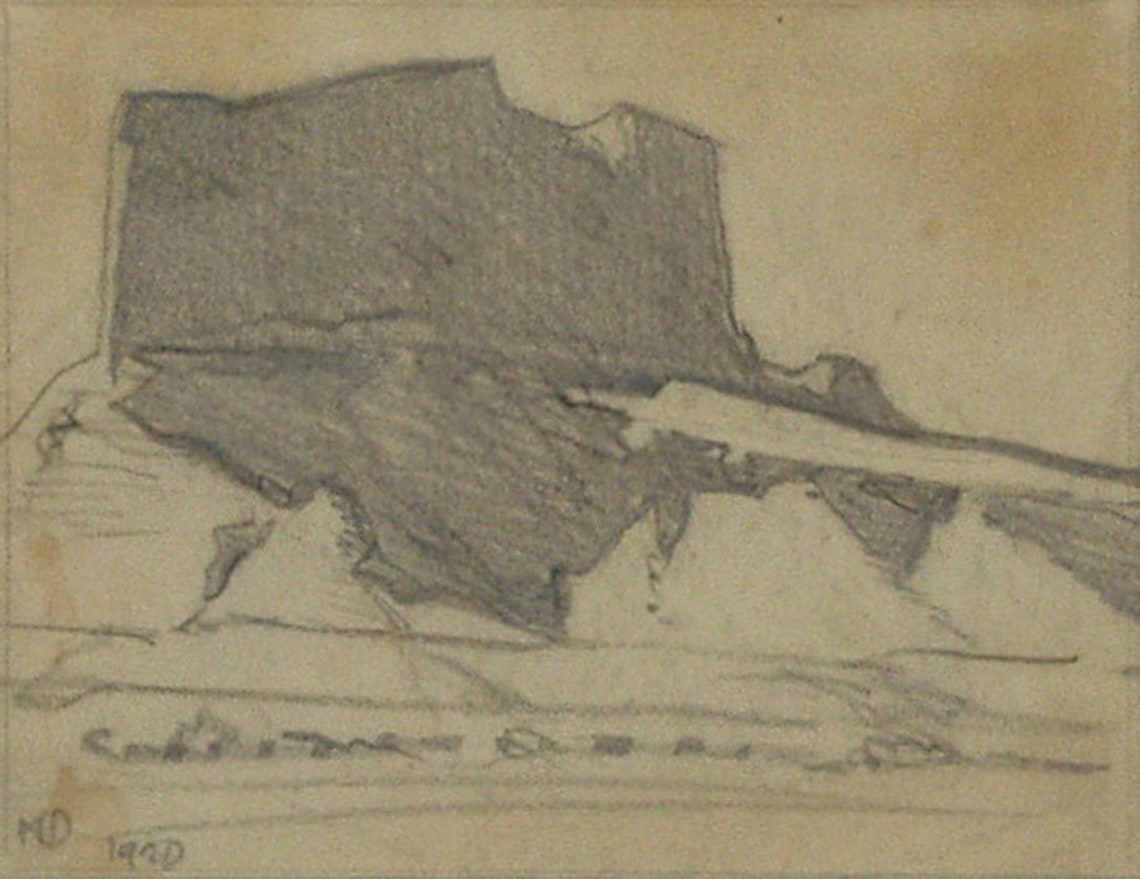 Maynard Dixon Bluff in Shadow Original Drawing - Etsy