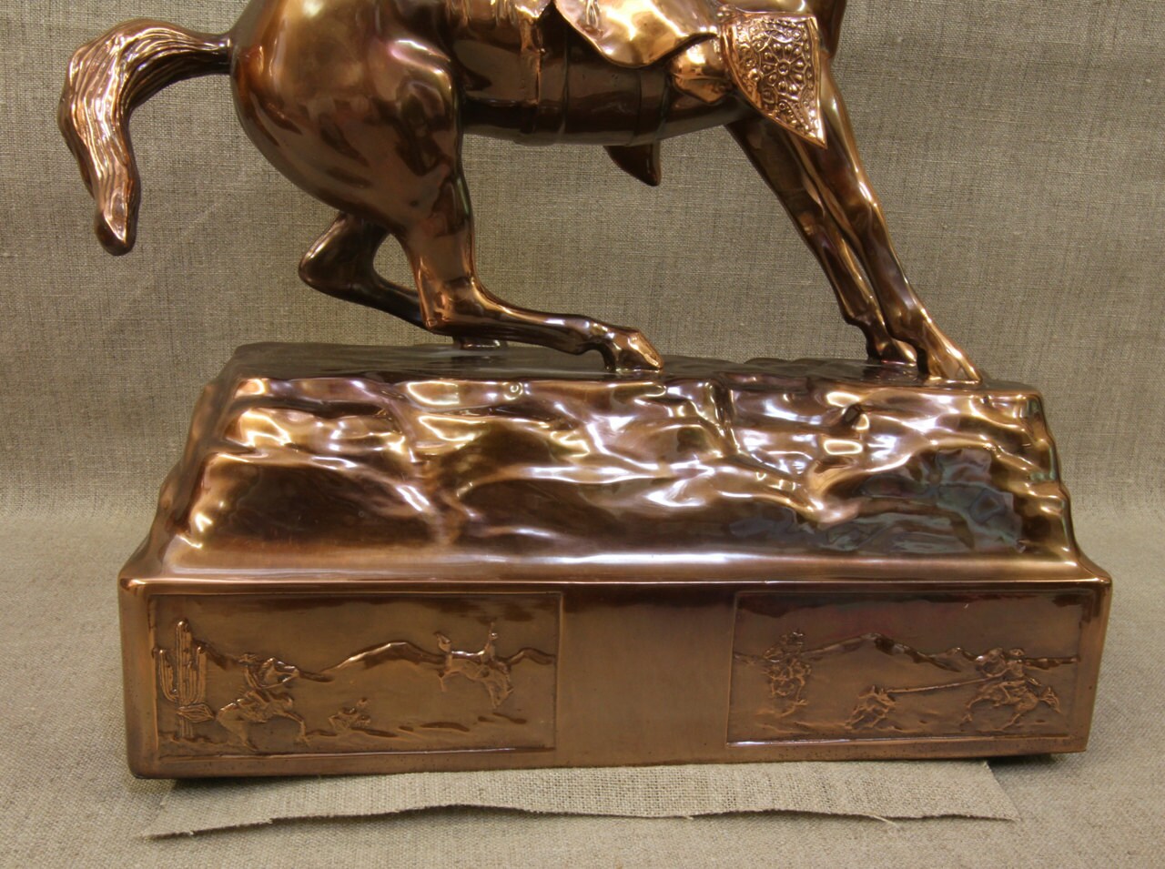Rare Copper Cowboy on Horse Statue, Vintage Mint Warehouse New - Etsy