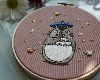 Totoro embroidery | Etsy