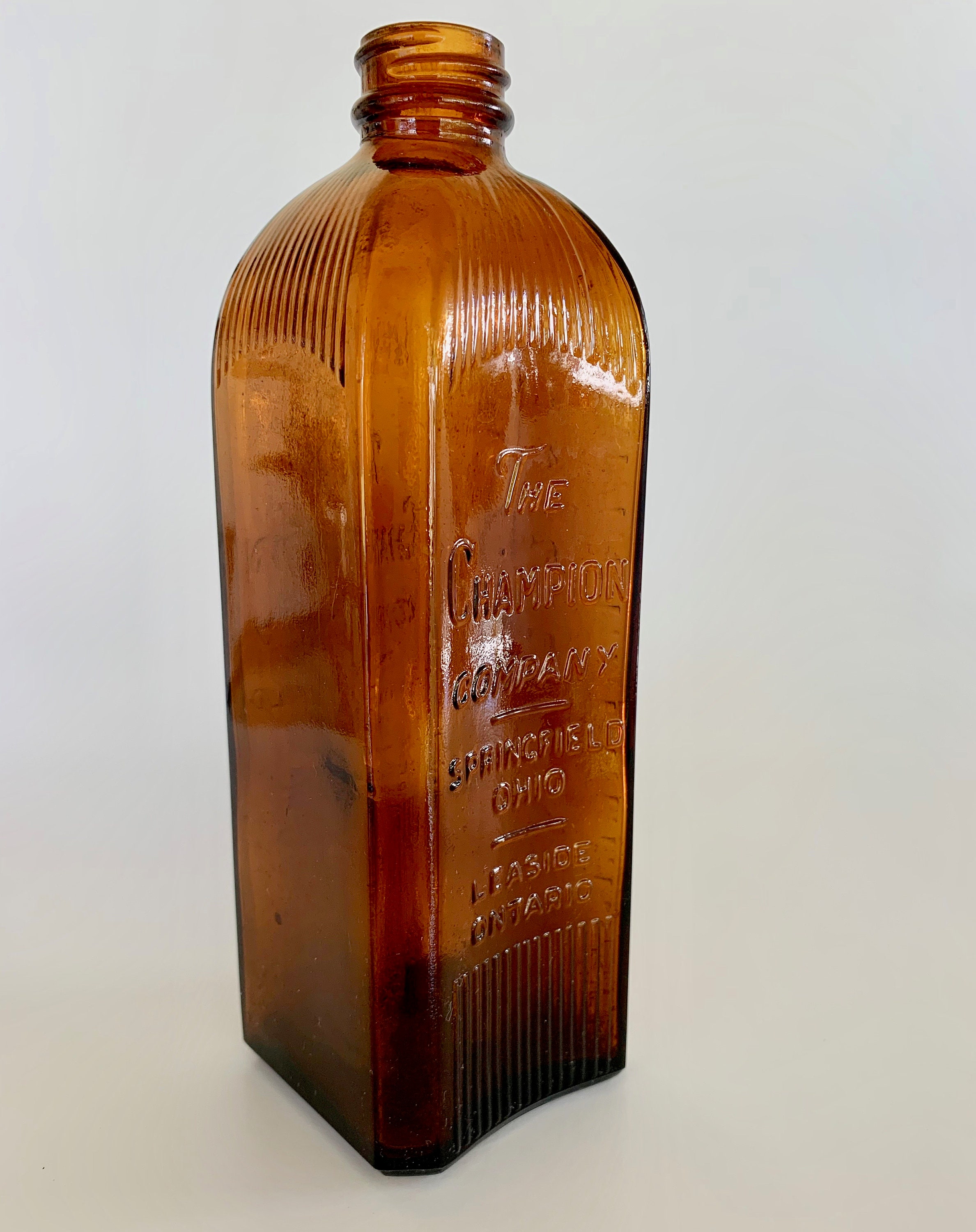 Vintage Amber Glass Embalming Bottle: 1940s Champion Apothecary ...