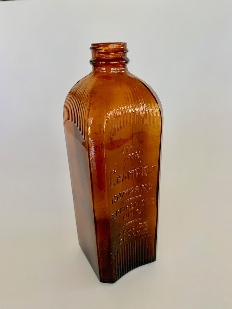 Vintage Amber Glass Embalming Bottle: 1940s Champion Apothecary ...