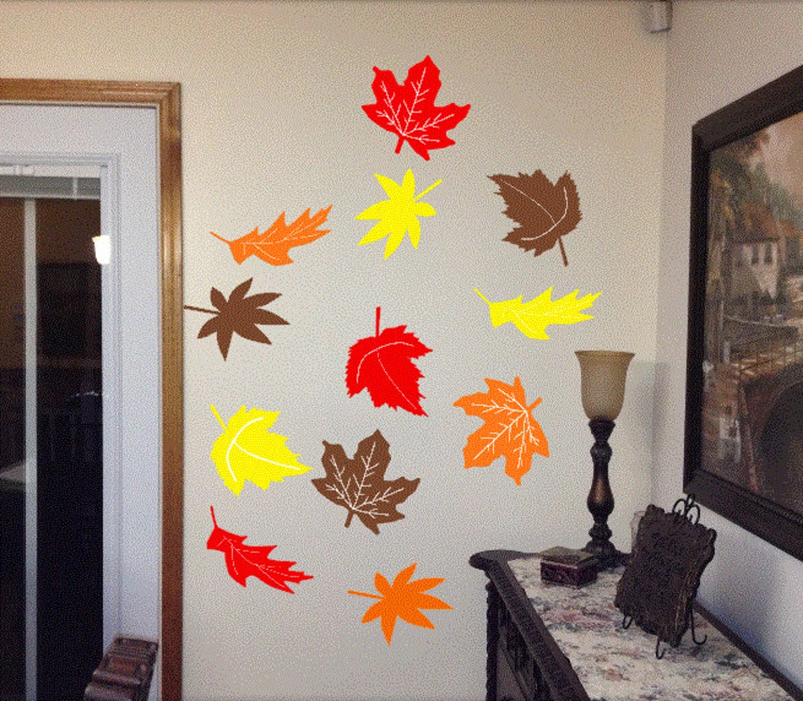 Fall Leaves Decal Fall Leaves Wall Decals Fall Decorations - Etsy