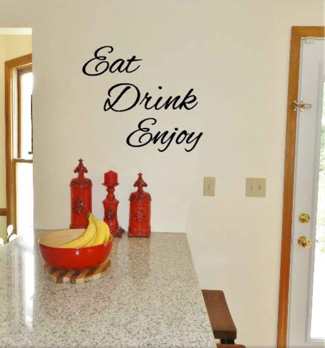 Eat Drink Enjoy Vinyl Decal Eat Drink Enjoy Living Room - Etsy