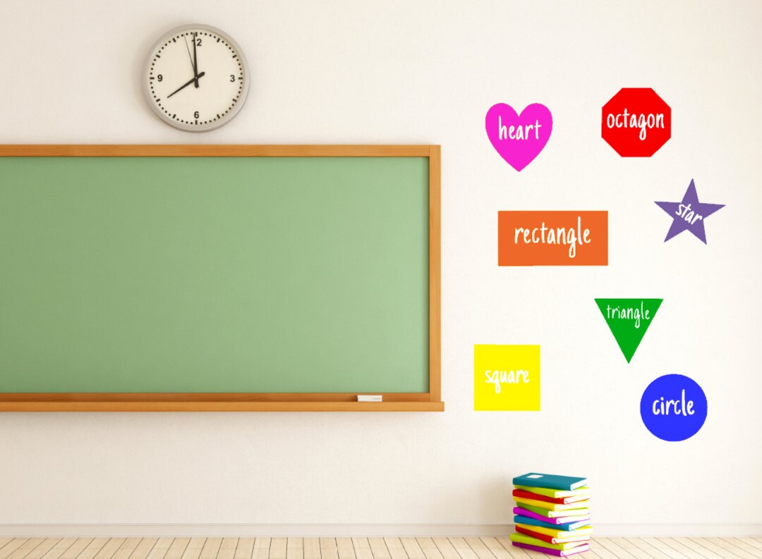 Shapes Teacher Vinyl Decal Classroom Classroom Decor Wall Decal Wall ...